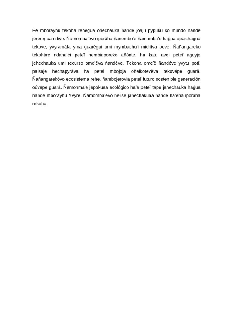 Pe Mborayhu Tekoha Rehegua | PDF