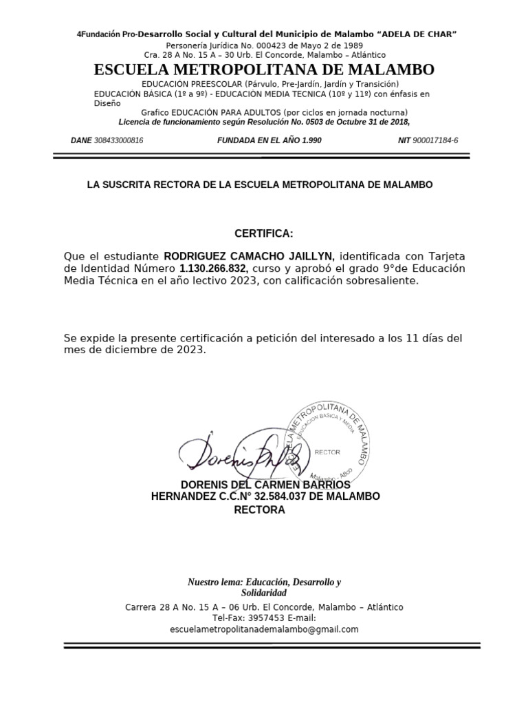 CERTIFICADO ESTUDIANTE | PDF