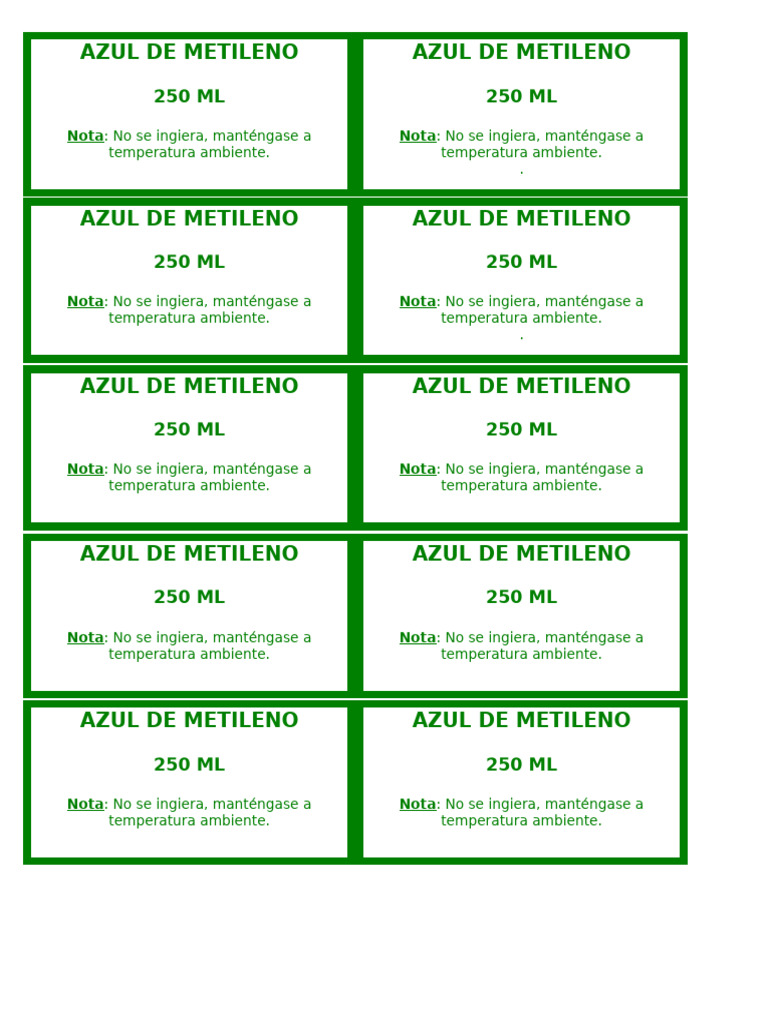 Azul de Metileno 100 GRS | PDF