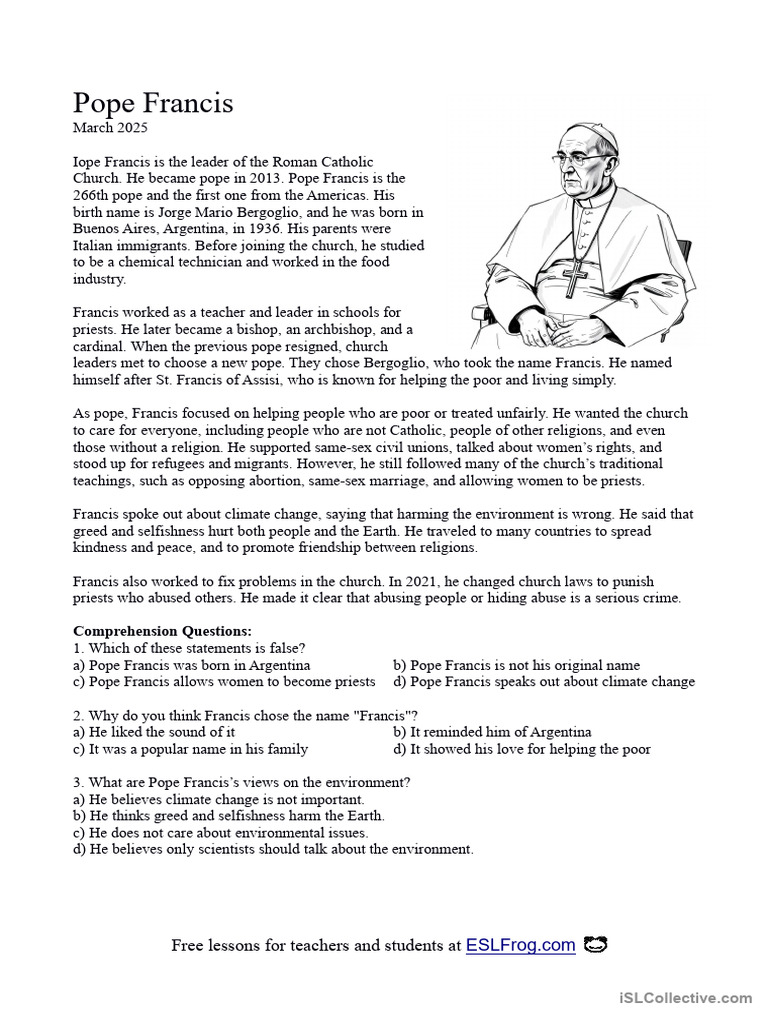 Pope Francis: A Lesson Plan Guide | PDF | Pope Francis