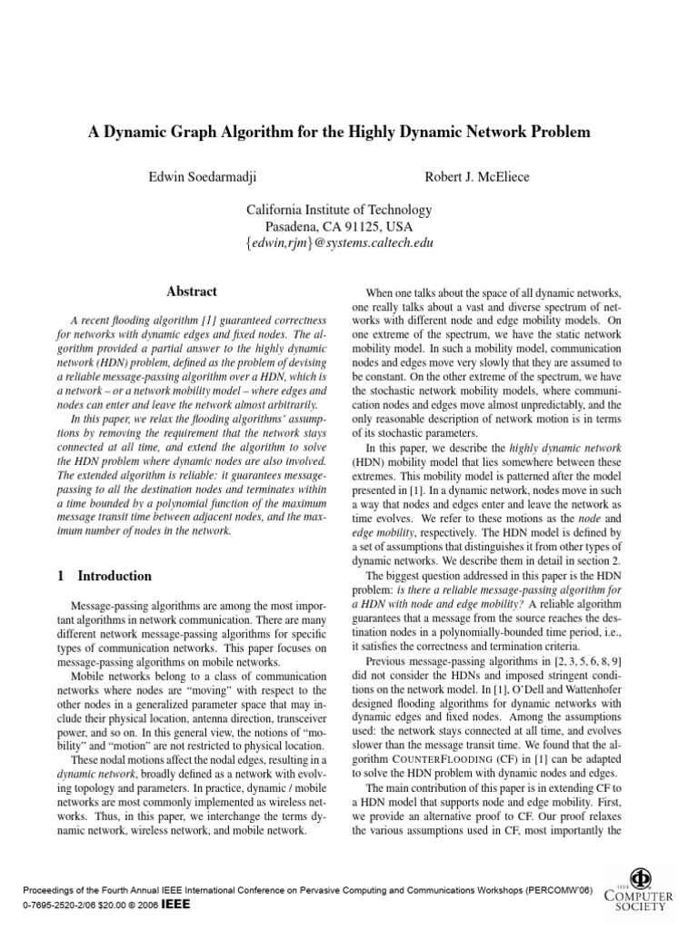 Dyng Rapha Lgor High Dynamic Net Probl | PDF | Vertex (Graph Theory) | Routing