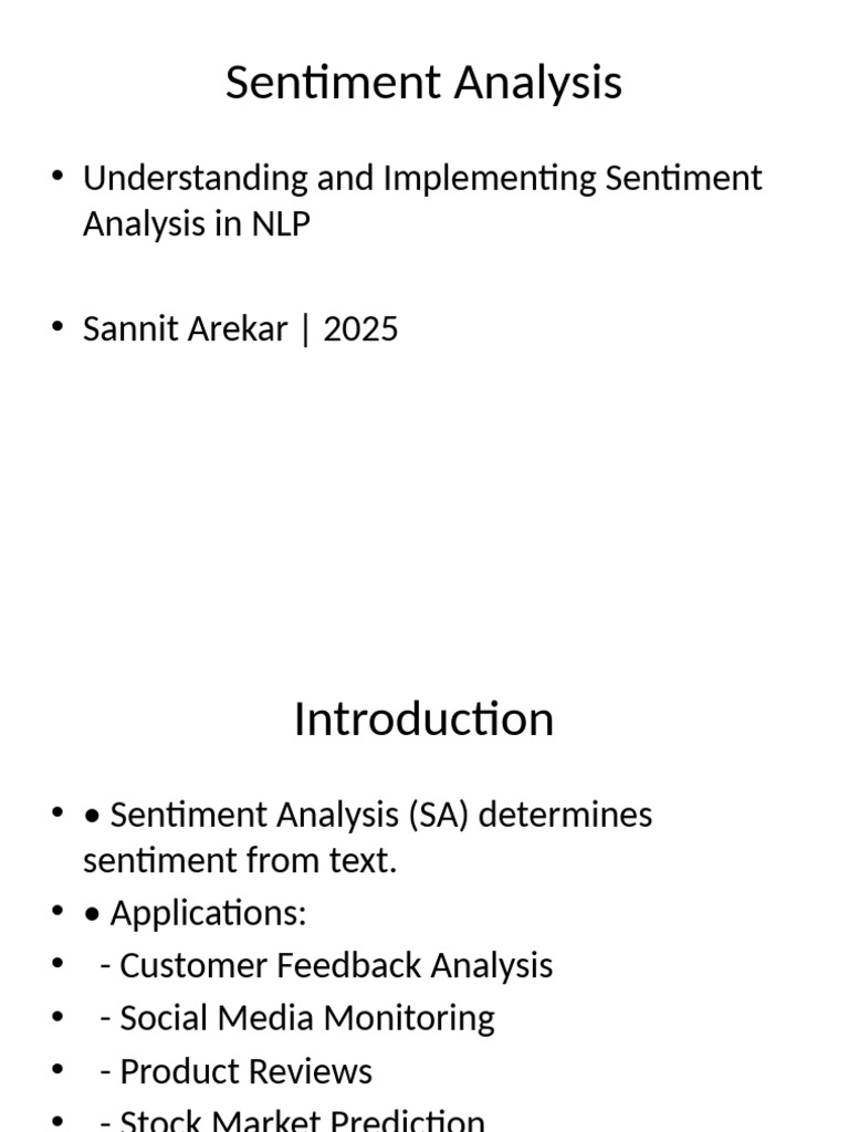 Sentiment Analysis | PDF