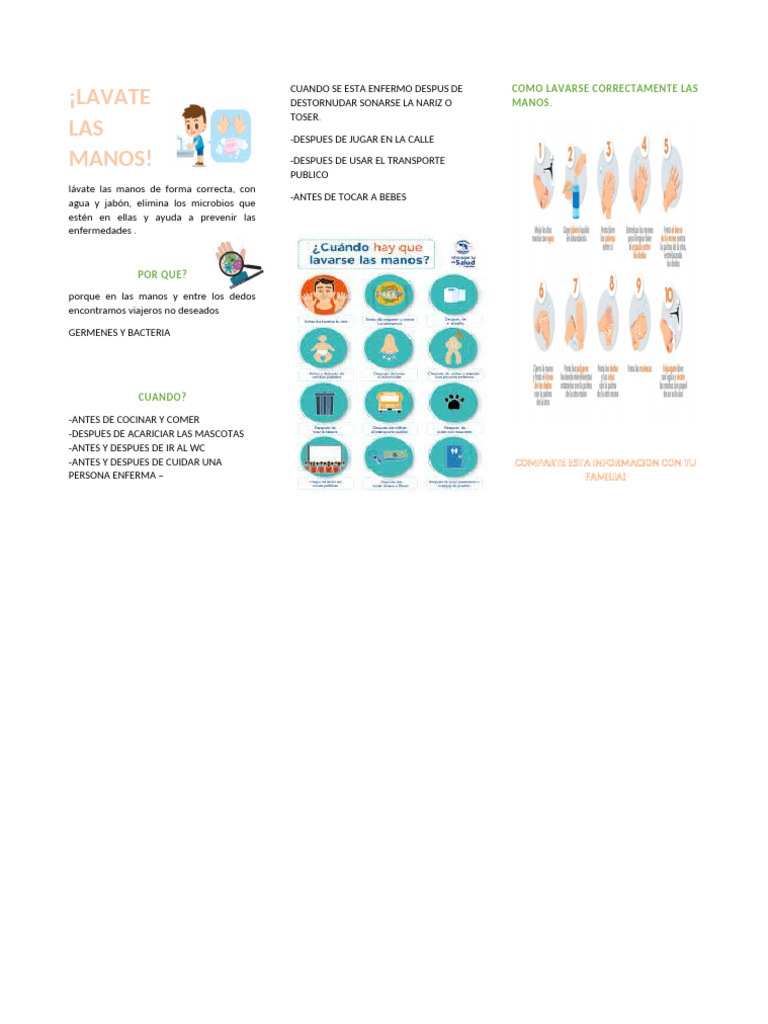 TRIPTICO LAVADO DE MANOS | PDF