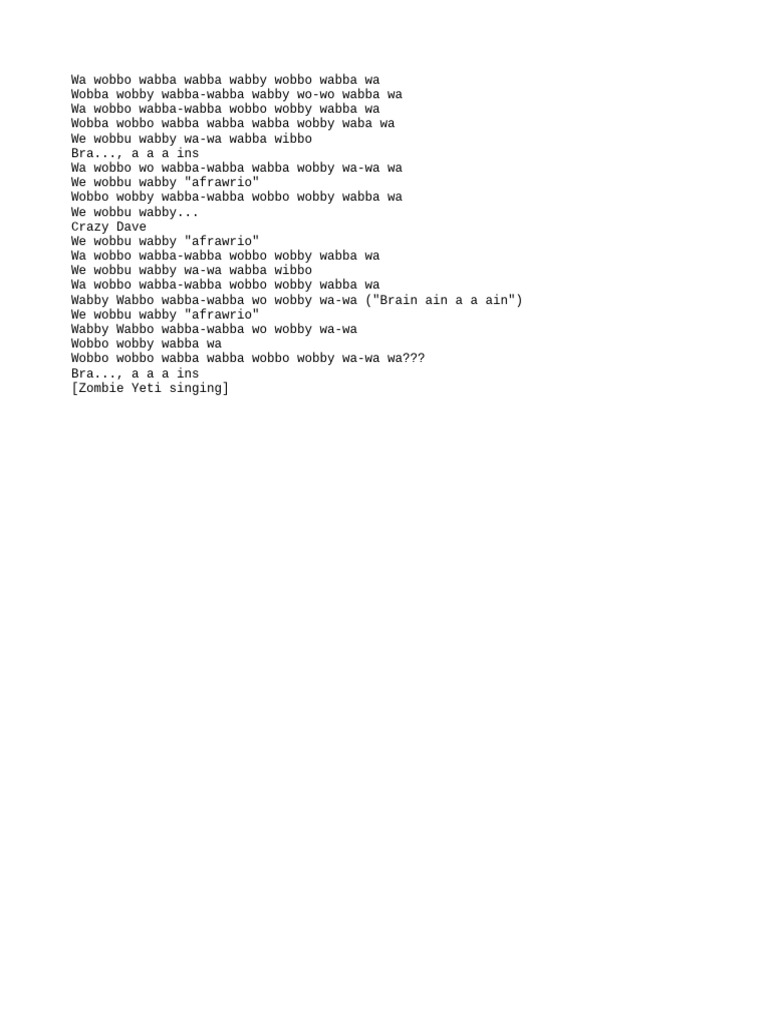 Webi Wabo Padum Padum Padum Dun Dun Dun Dun | PDF