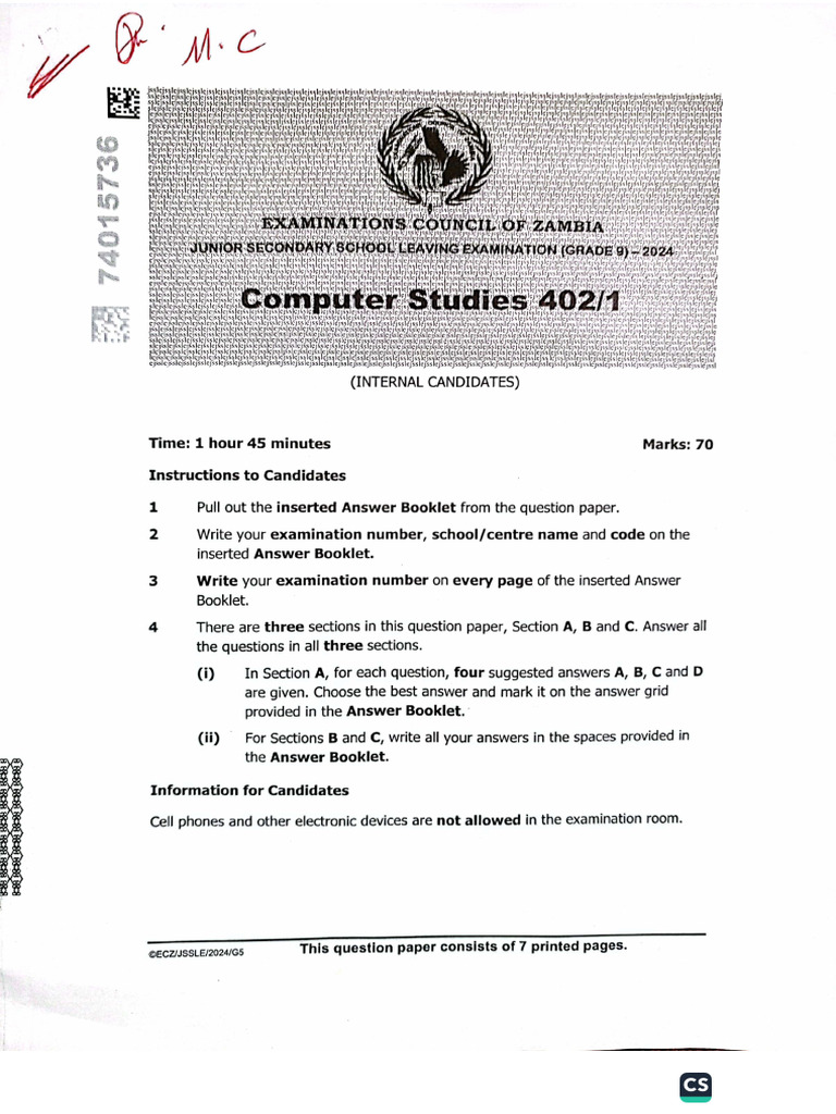 Computer Studies Grade 9 2024 (1) | PDF