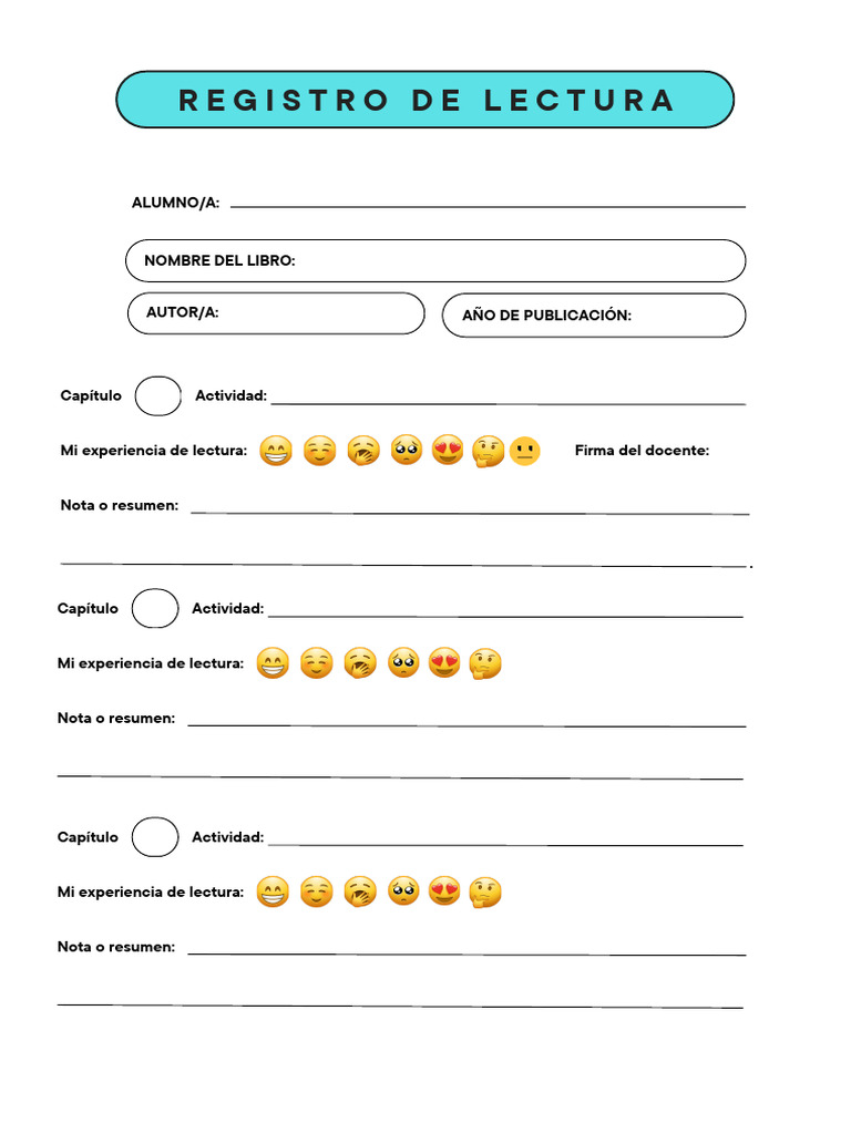Registro de Lectura PDF | PDF
