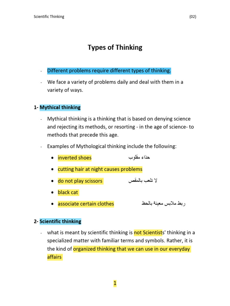 Types of Scientific Thinking Explained | PDF | Thought | Scientific Method