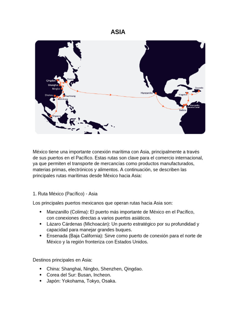 Rutas Marítimas de México a Asia | PDF