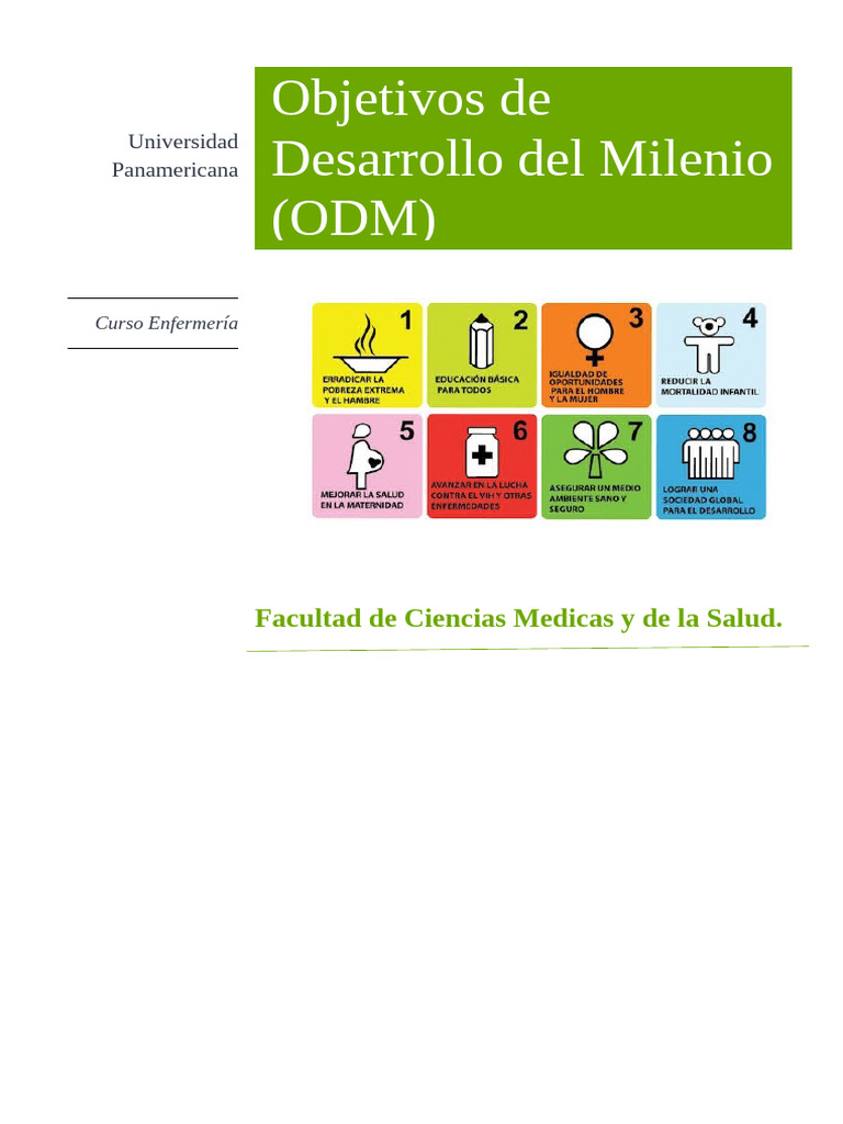 Objetivos de Desarrollo Deel Milenio | PDF | Objetivos de Desarrollo ...