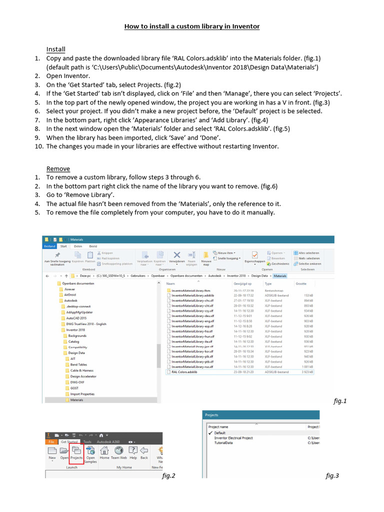 Install and remove a custom library in Inventor | PDF