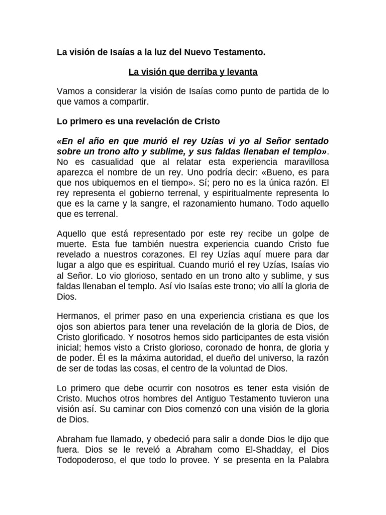 Visión de Isaías y Revelación de Cristo | PDF | Cristo (título) | Dios