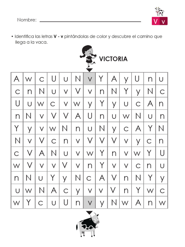 Actividades educativas con letras V y H | PDF