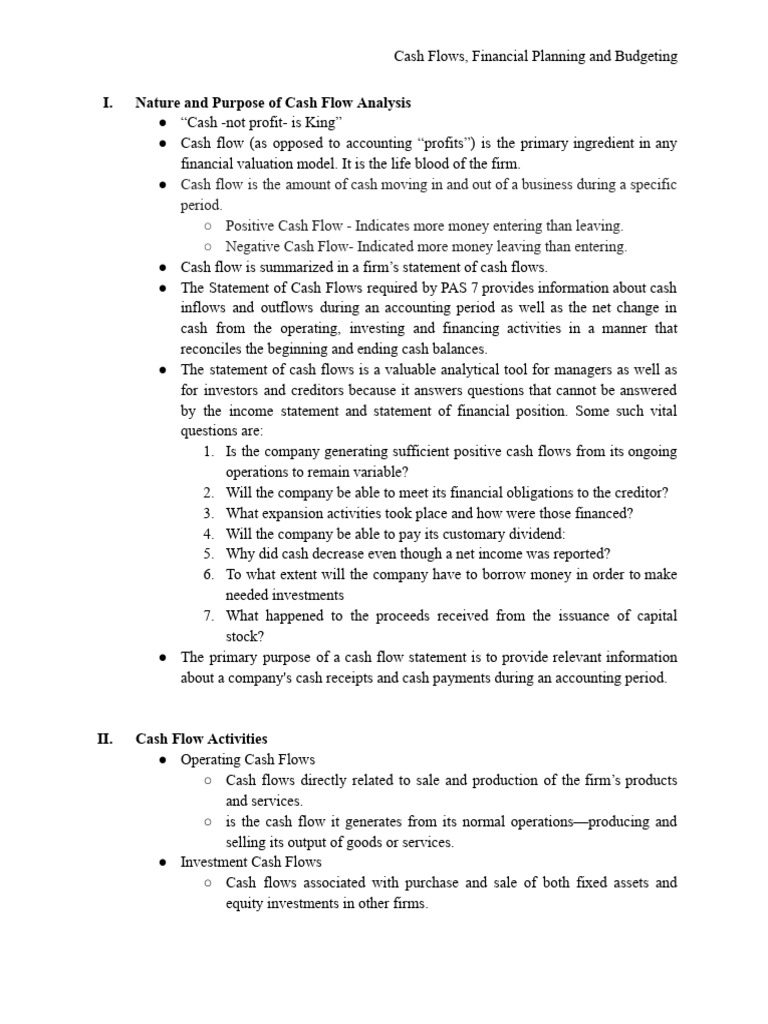 Cash Flow Analysis for Financial Planning | PDF | Cash Flow Statement ...