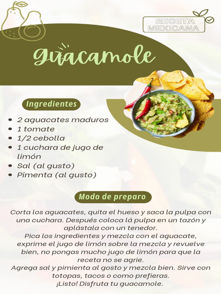 Receta de Guacamole - 20241004 - 135206 - 0000 | PDF
