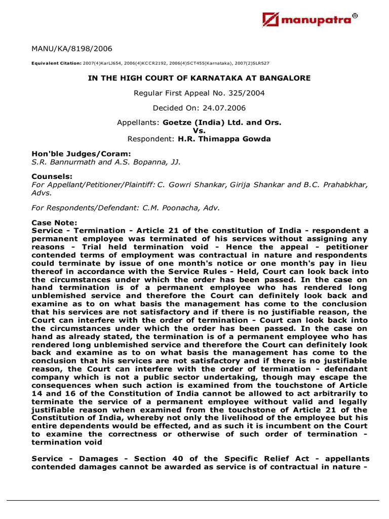 2006 Kar HC - Goetze - India v. HR Thimappa - Regular First Appeal ...