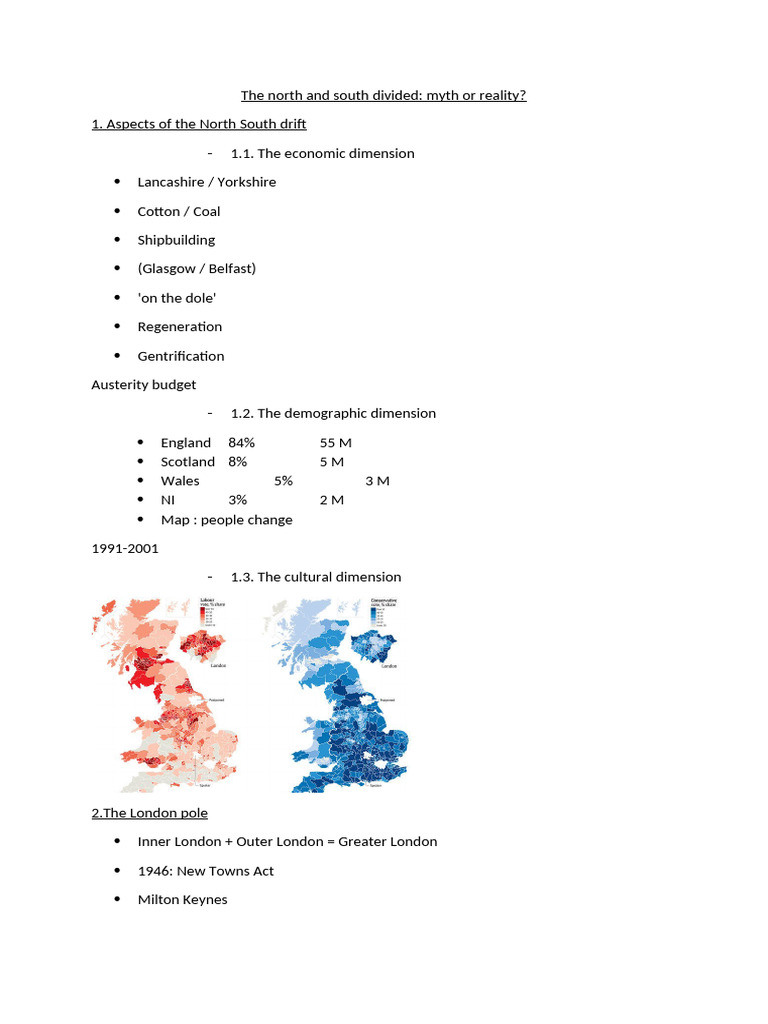 North-South Divide: Economic and Cultural Insights | PDF