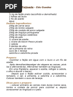 Feijoada para 70 Pessoas | PDF