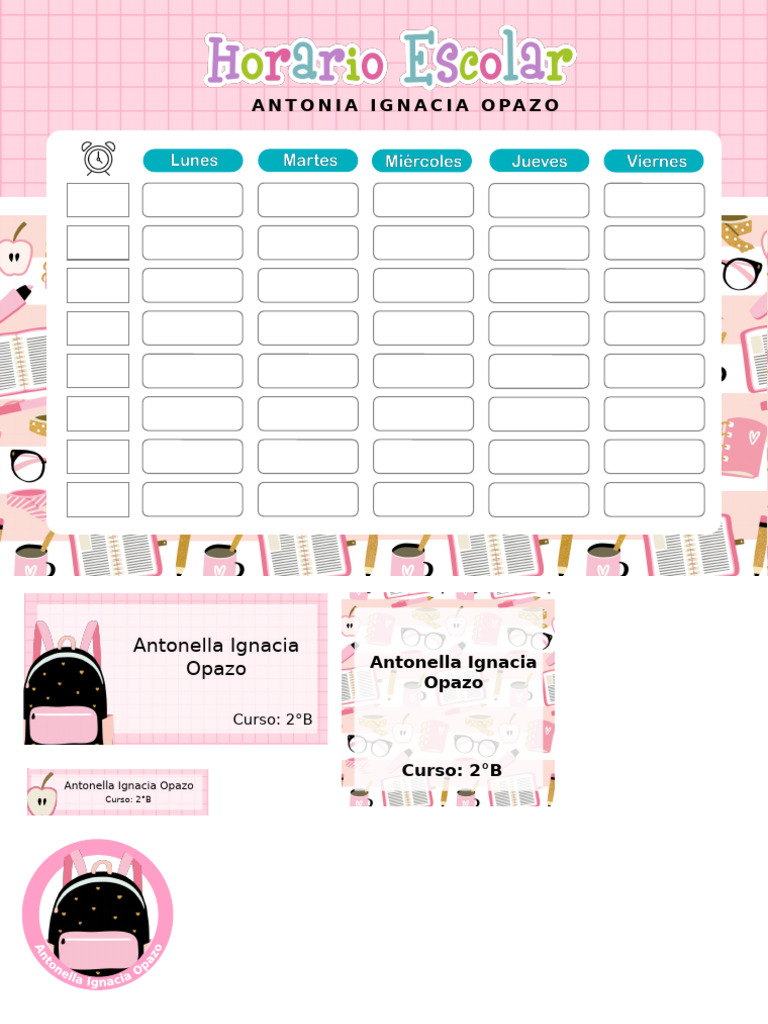 Horario-Etiquetas y Tablas de Multiplicar | PDF