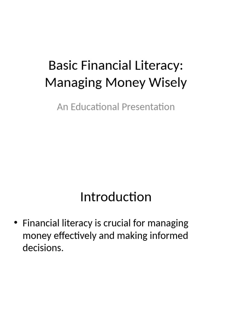 Essential Guide to Financial Literacy | PDF