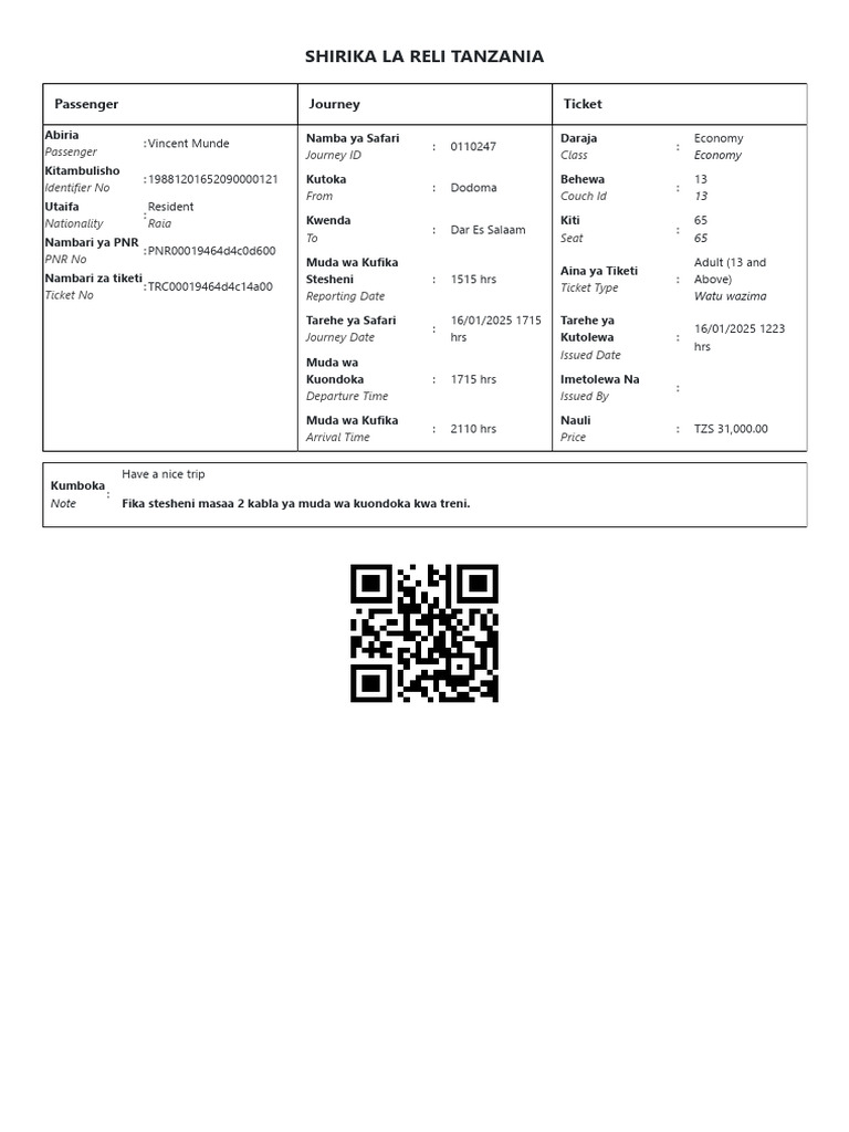 TRC SGR Ticketing Online Sales | PDF