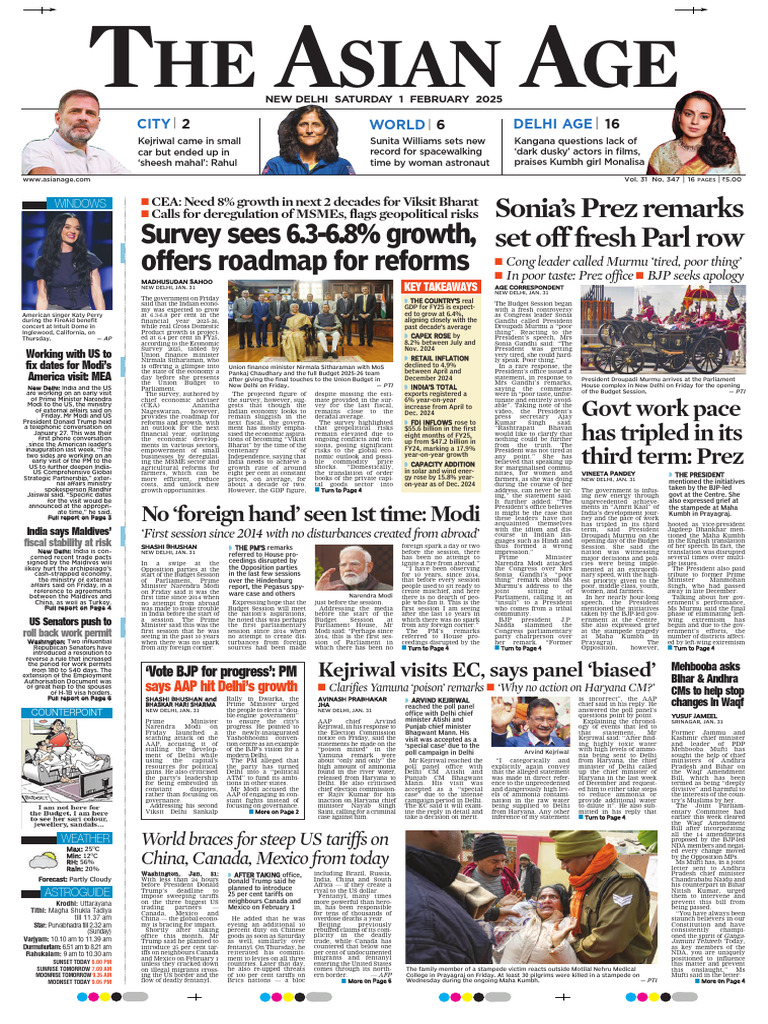 Asian Age Delhi 2025-02-01 | PDF | Narendra Modi | Politics Of India