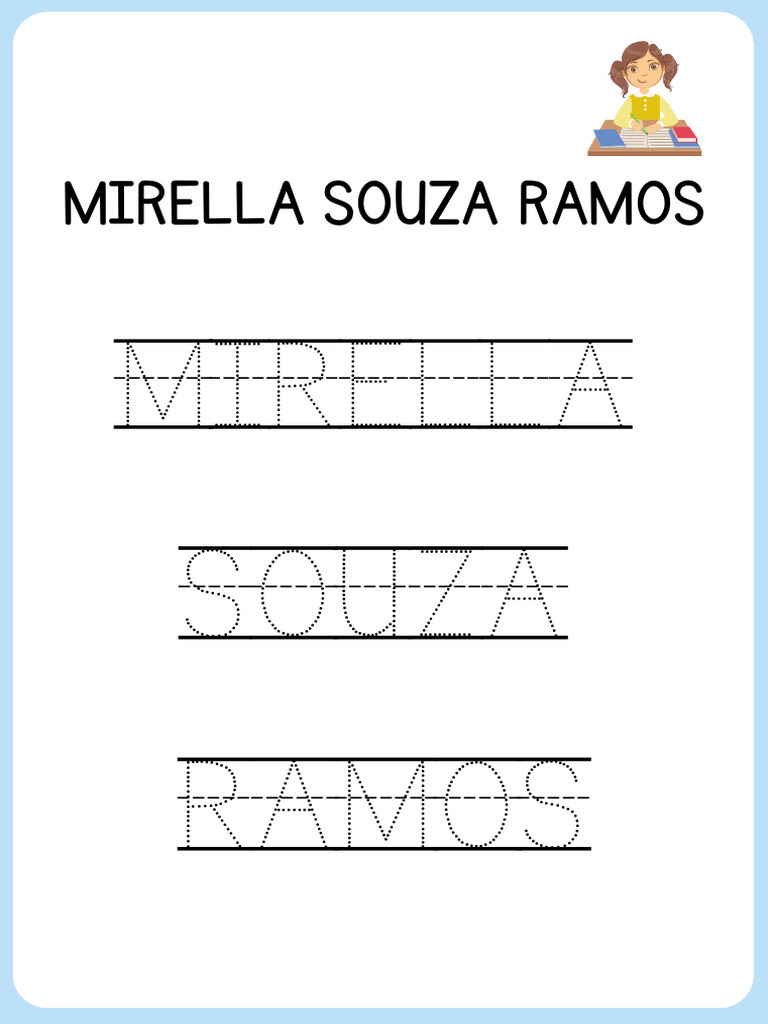 Blue Minimalist Name Tracing Practice Worksheet - 20250226 - 050202 - 0000 | PDF