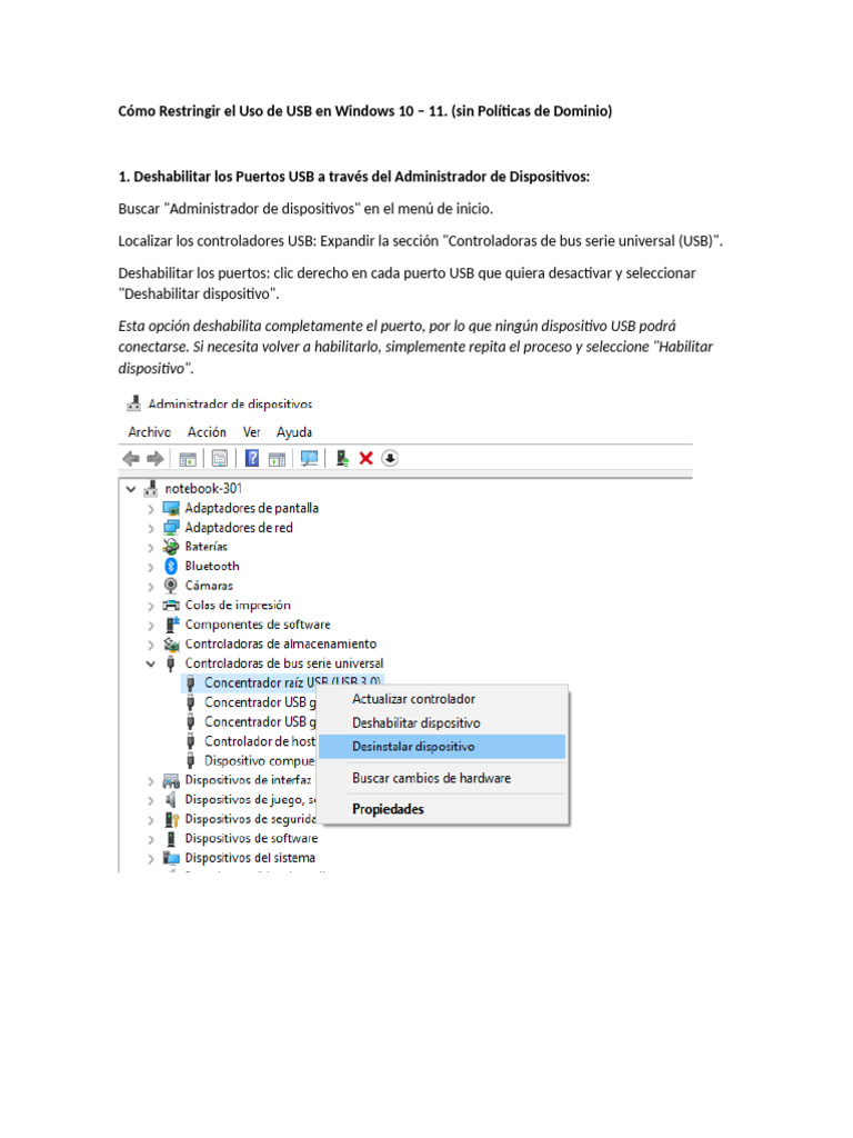 Restringir USB en Windows 10 y 11 | PDF | Windows 10 | Registro de Windows