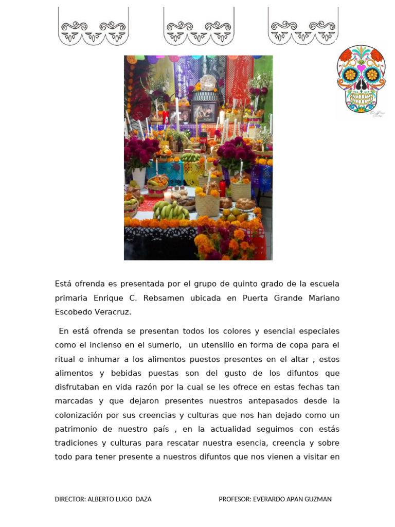 Ofrenda del Día de Muertos en Veracruz | PDF