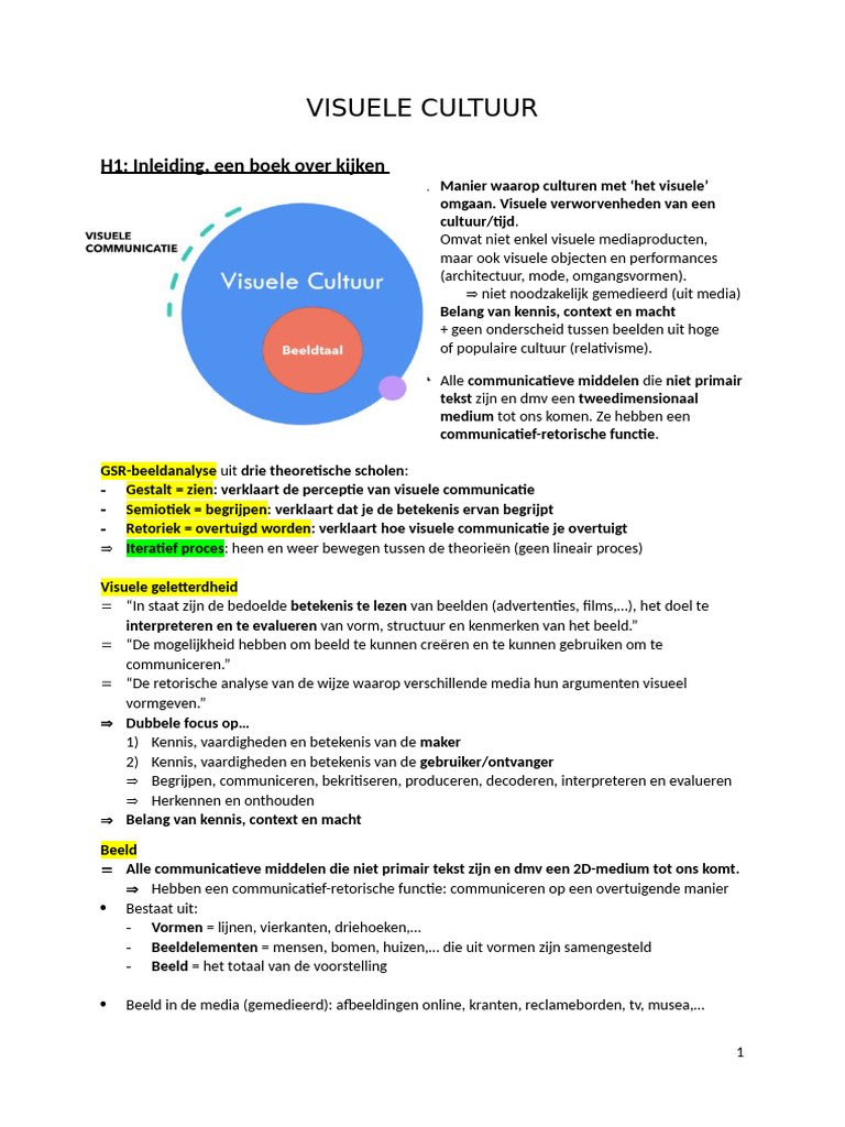 Visuele Cultuur SV | PDF