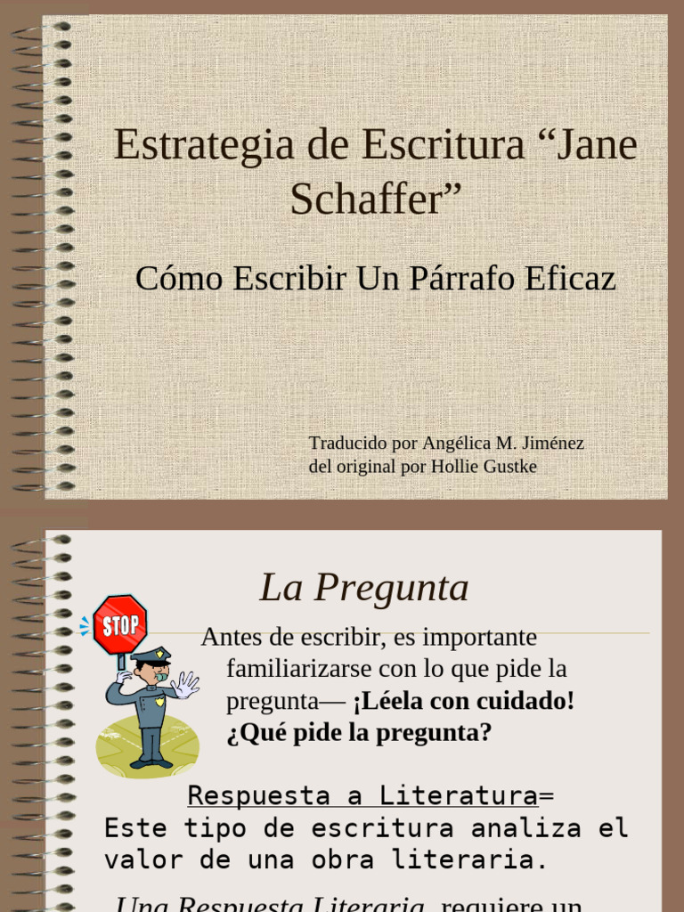 Jane Schaffer Como Escribir Un Parrafo Eficaz | PDF