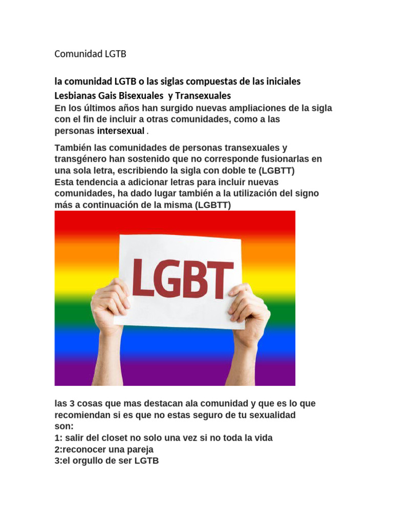 Comunidad LGTB | PDF