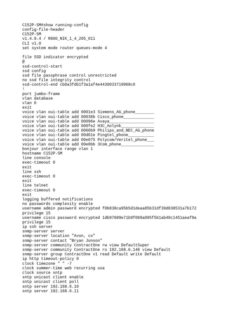 Cisco Switch Configuration | PDF | Ip Address | Secure Shell