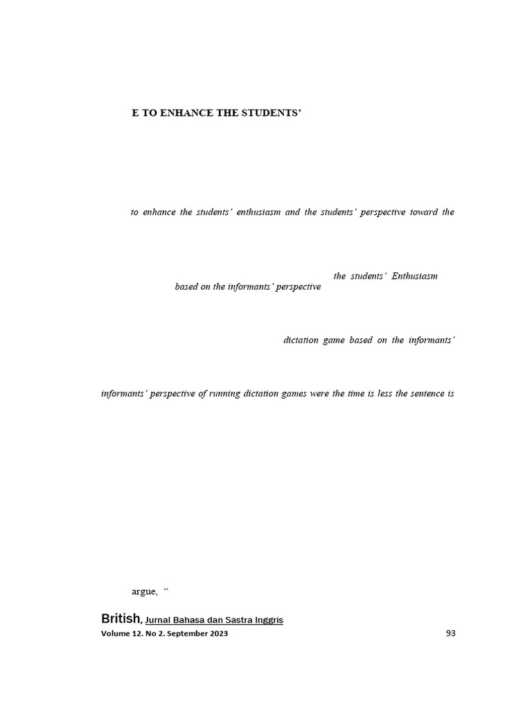 Exploring The Implementation of Running Dictation | PDF | English As A ...