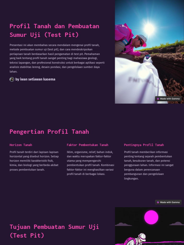 Pembuatan Sumur Uji dan Profil Tanah | PDF