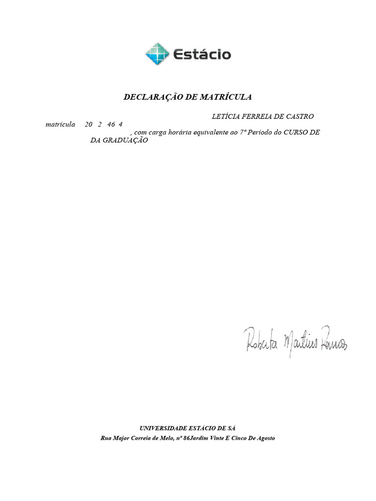 Declaracao LETICIA | PDF