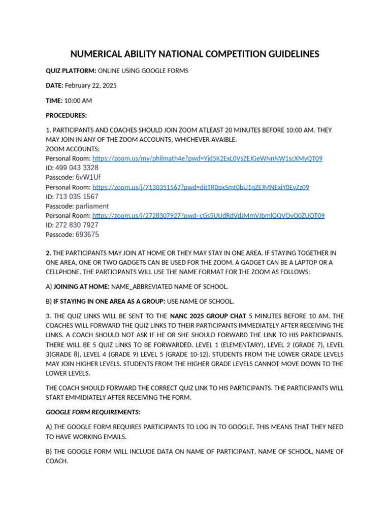 2025 Numerical Ability Competition Guide | PDF | Computer Mediated ...