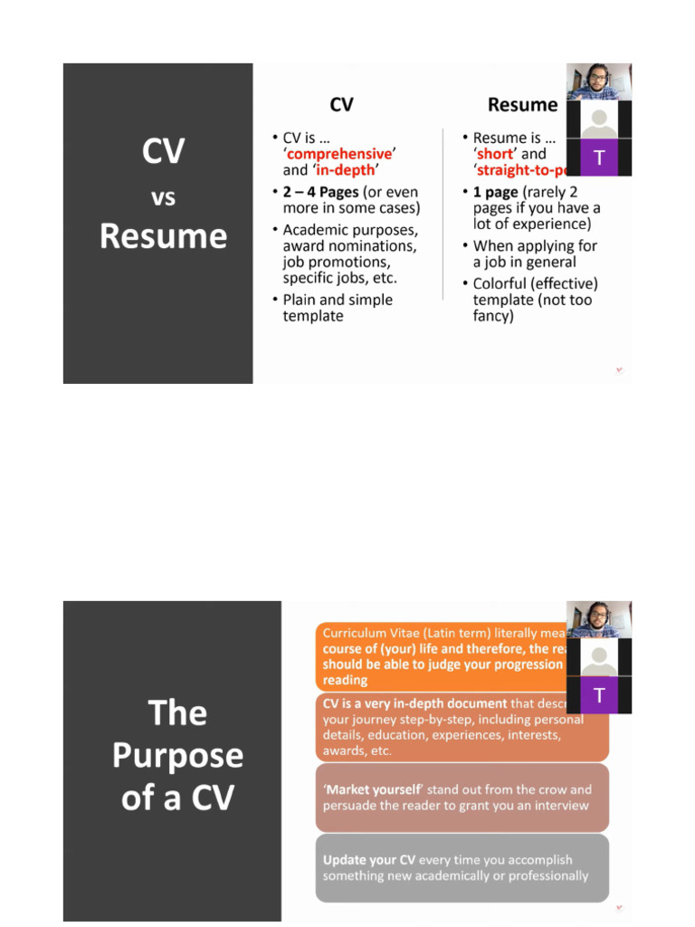 CV Vs Resume | PDF