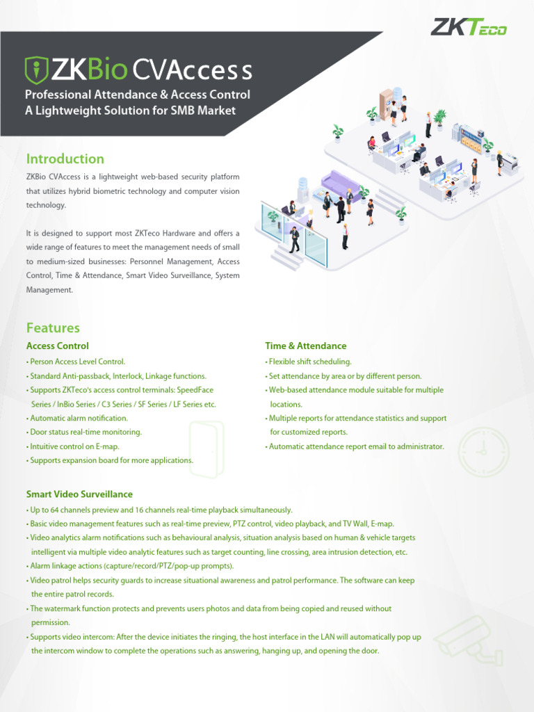 ZKBio CVAccess: Biometric Security Solution | PDF | Access Control ...