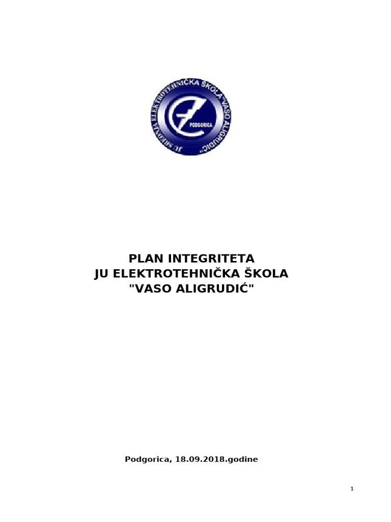 Dokumentacija - Plana - Integriteta 2020 Finalno | PDF