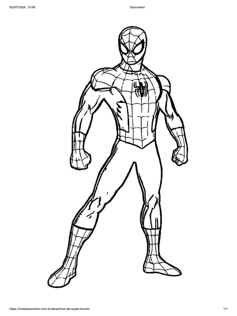 Desenhos de Super-Heróis para Colorir e Imprimir - Tudo para Colorir | PDF