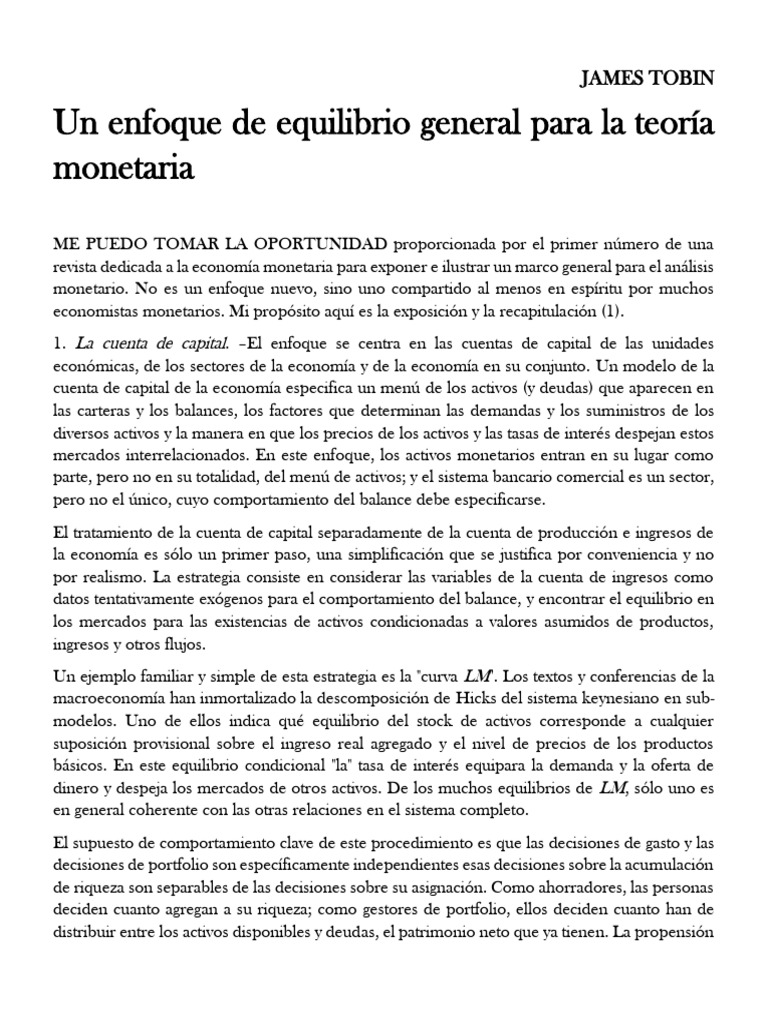 Teoría Monetaria y Cuentas de Capital | PDF | La política monetaria | Deuda