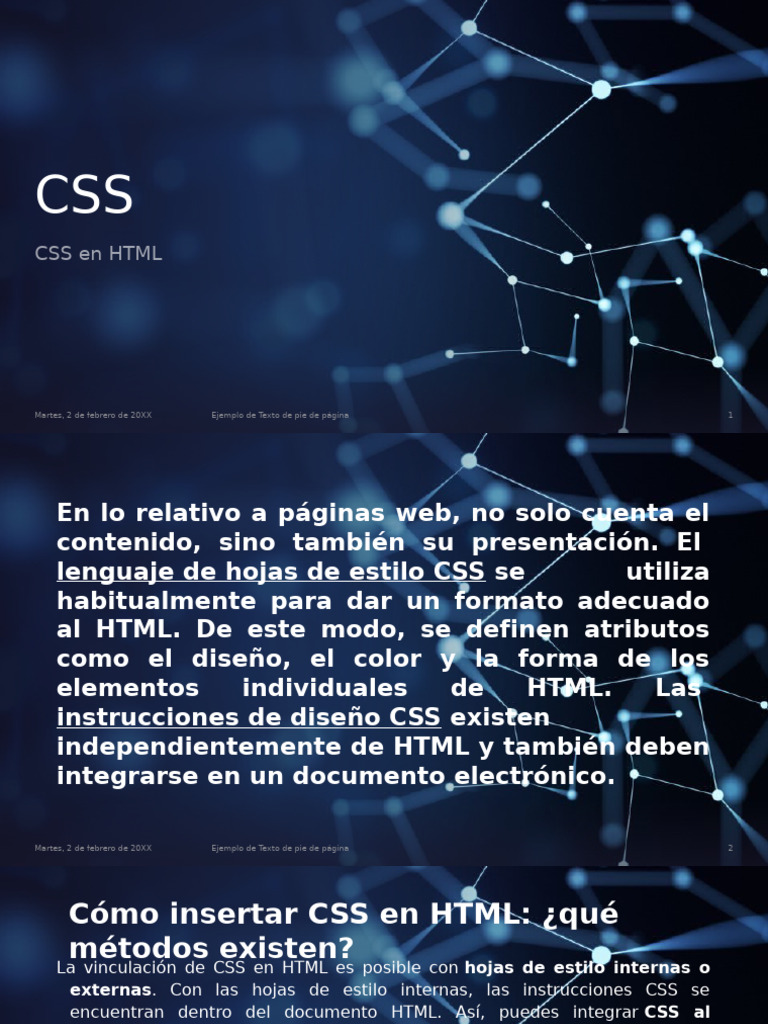 Css en HTML: Martes, 2 de Febrero de 20XX Ejemplo de Texto de Pie de ...