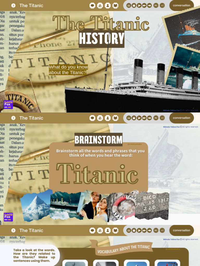 The Titanic - Lesson Plan B2 @metodoyellowfox | PDF