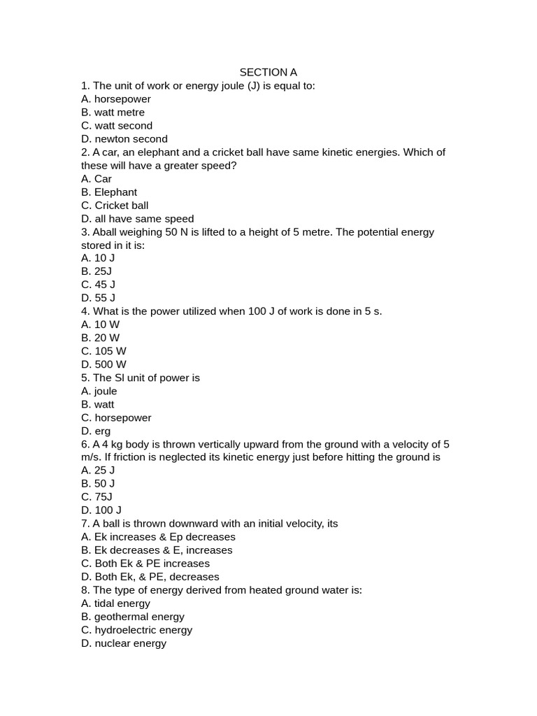Physics CHP 6 Class 9 NBF | PDF | Kinetic Energy | Potential Energy