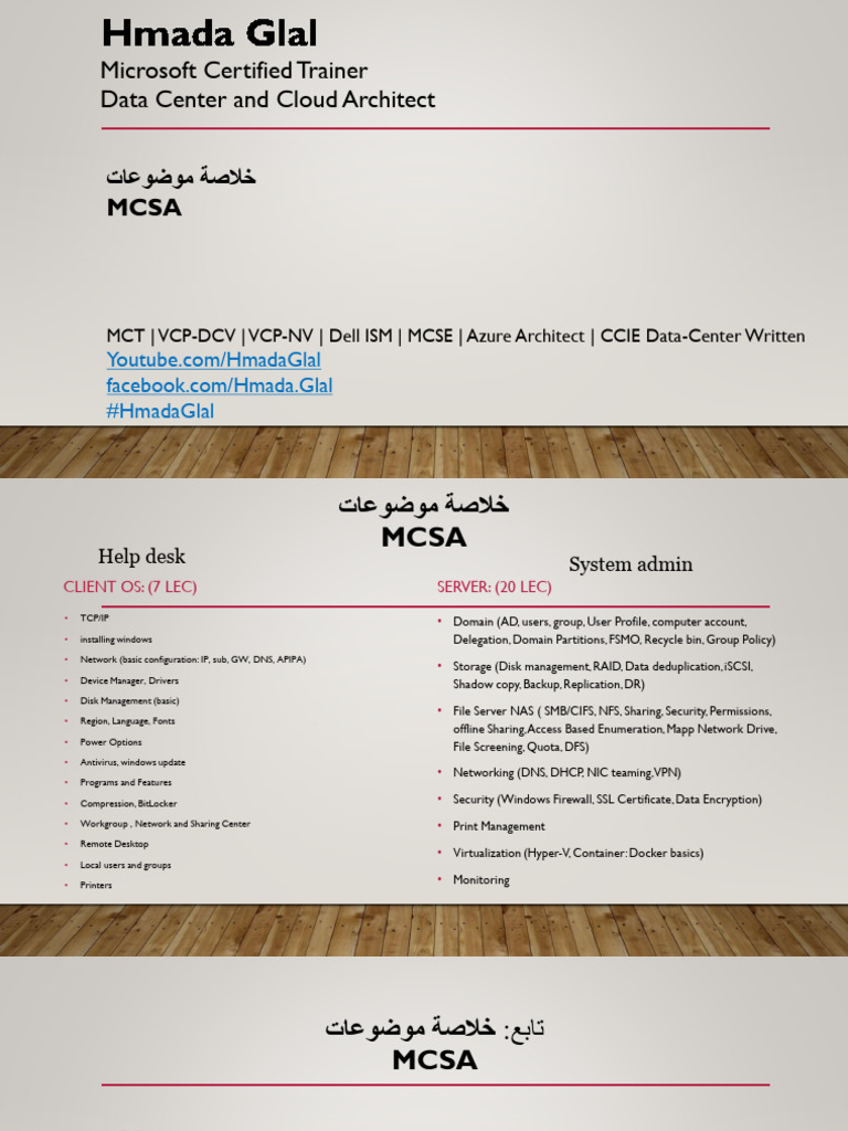 خلاصة موضوعات MCSA | PDF
