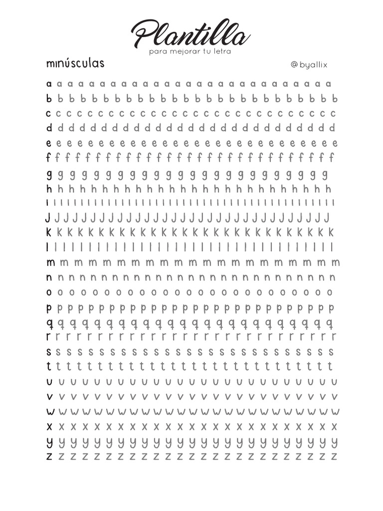 Plantilla para Mejorar Tu Letra | PDF