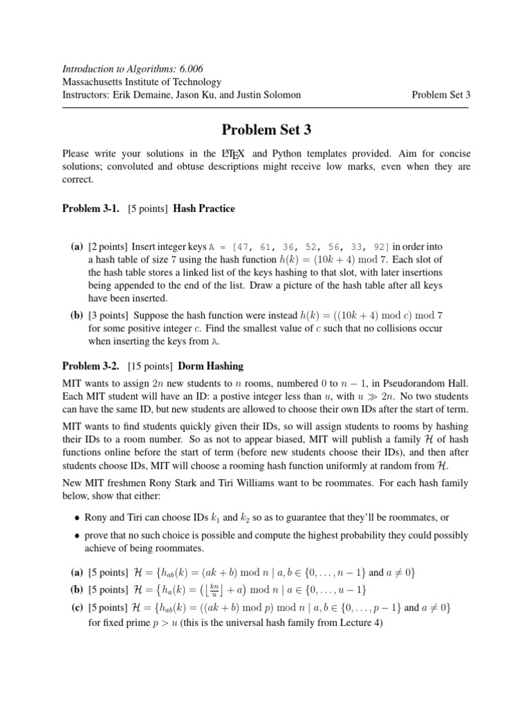 MIT6 006S20 Ps3-Questions | PDF | Theoretical Computer Science | Computer Programming