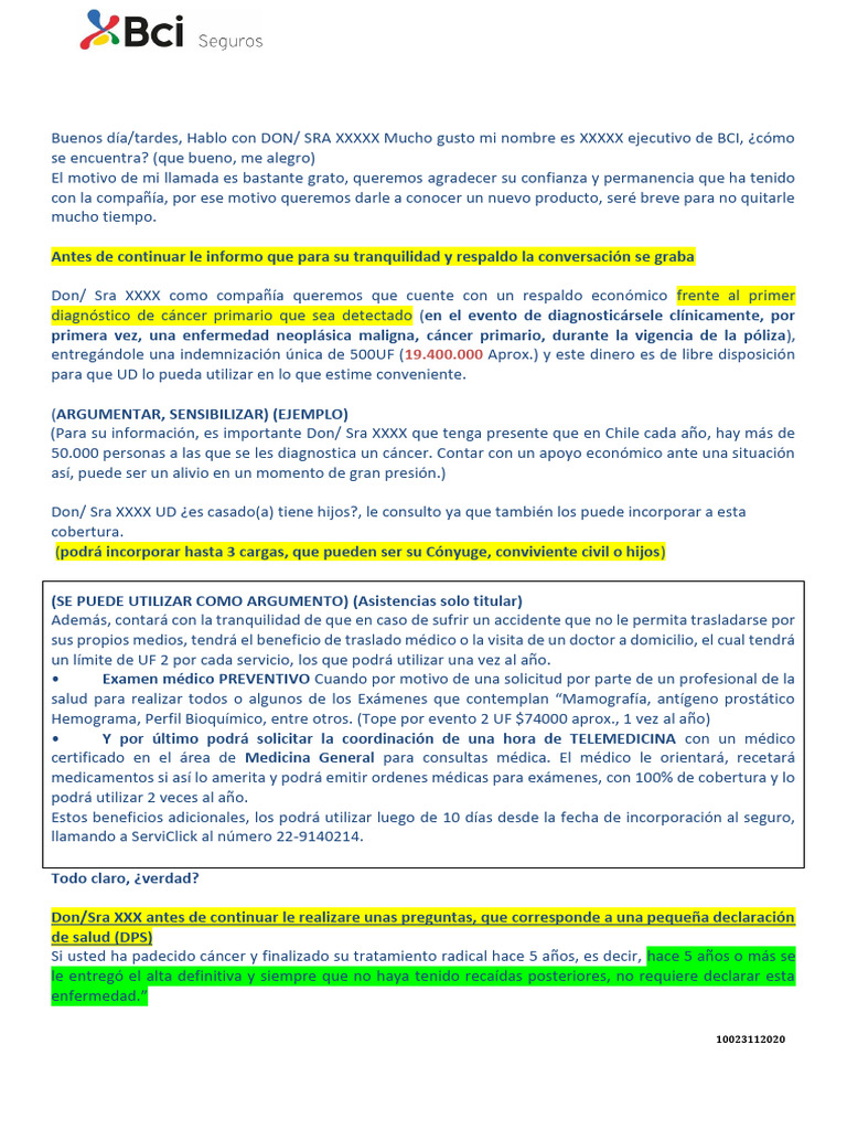 Seguro Proteccion Oncologica Bci | PDF | Cáncer | Póliza de seguros