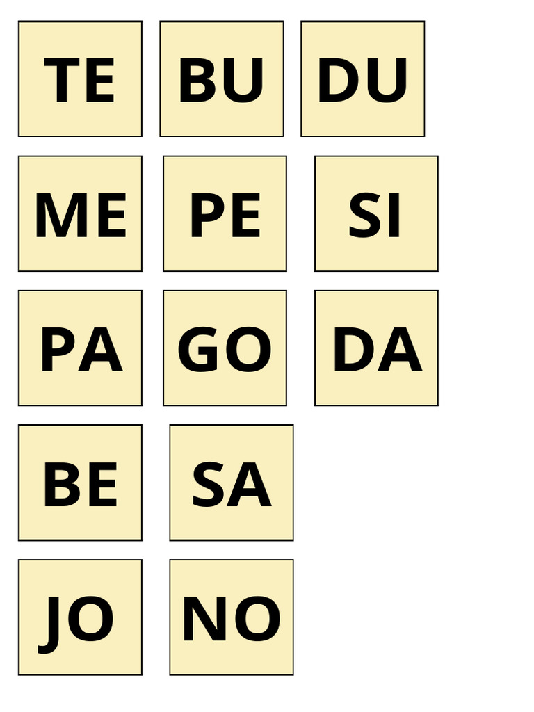 Bingo de Sílabas | PDF