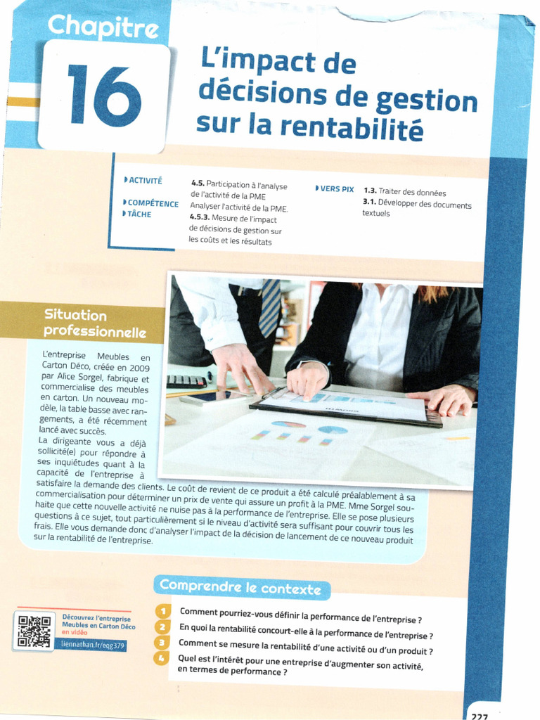 L& #039 Impact Des Décisions de Gestion Sur La Rentabilité - Mission | PDF